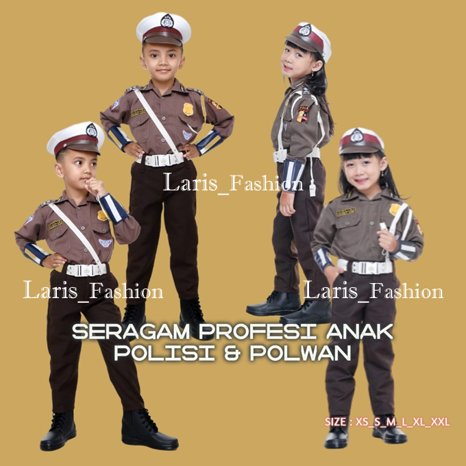 Jual PROMO!! SERAGAM PROFESI ANAK BAJU SETELAN POLISI ANAK LAKI LAKI ...