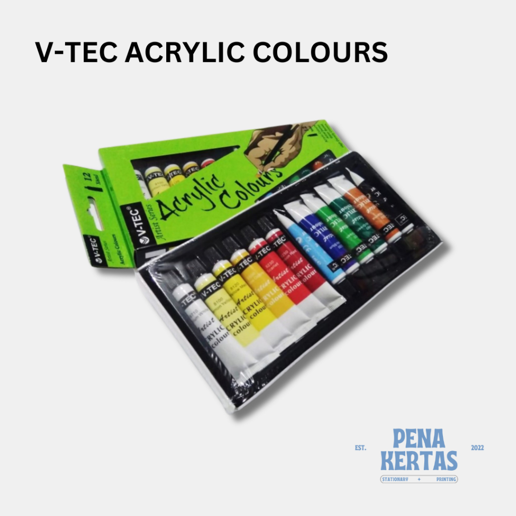 Jual Cat Akrilik VTec Set 12warna isi 6ml - SET (acrylic Colour 12) | Shopee Indonesia
