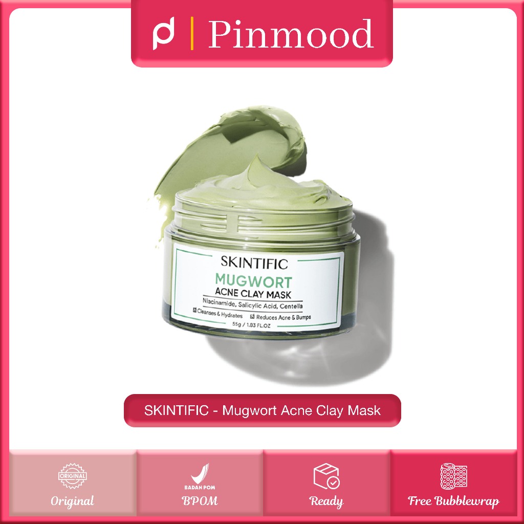 Jual SKINTIFIC - MUGWORT ACNE CLAY MASK ( 55 g ) - Masker Wajah Pore ...