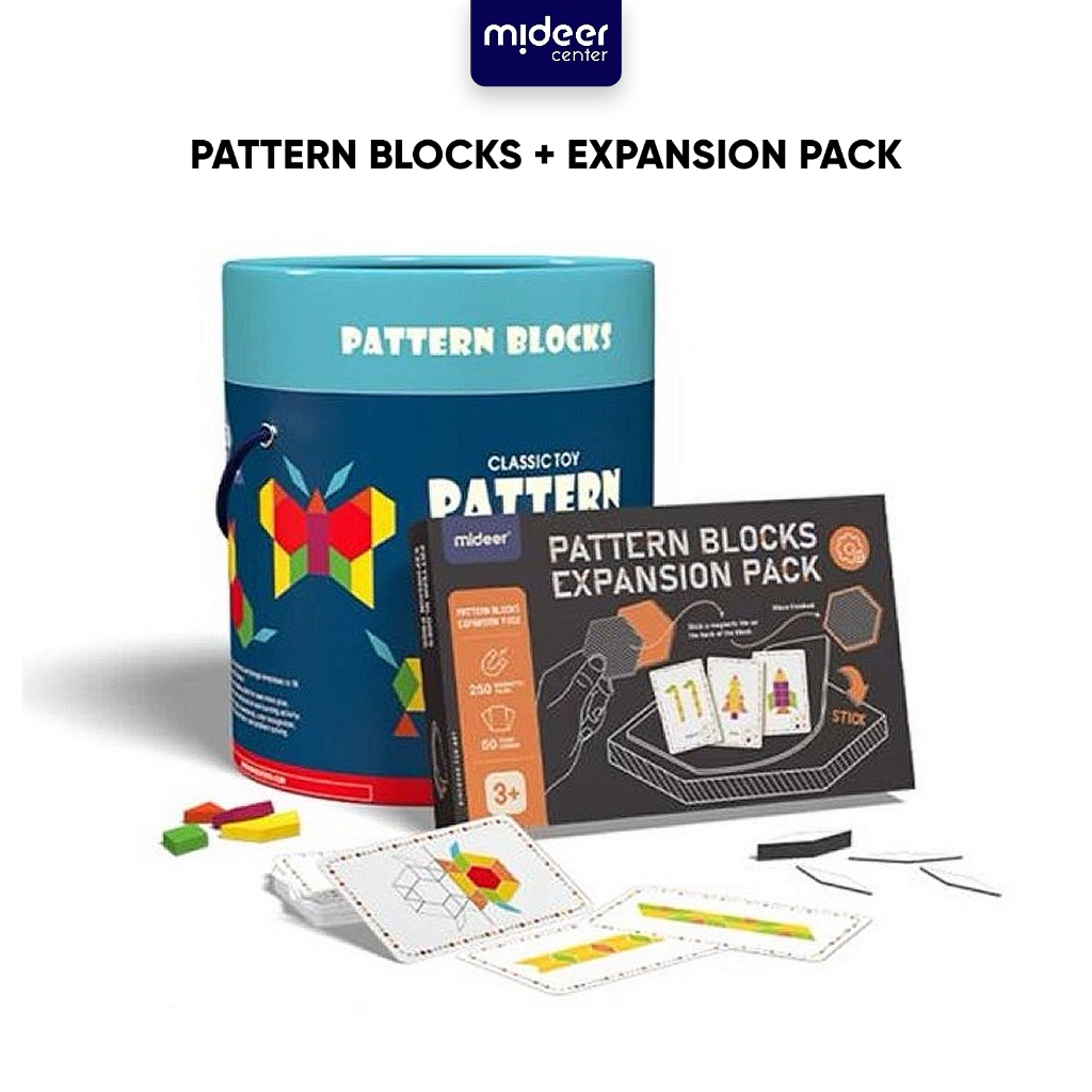 Jual Mideer Wooden Pattern Block Magnetic Set + Board Magnet | Shopee ...