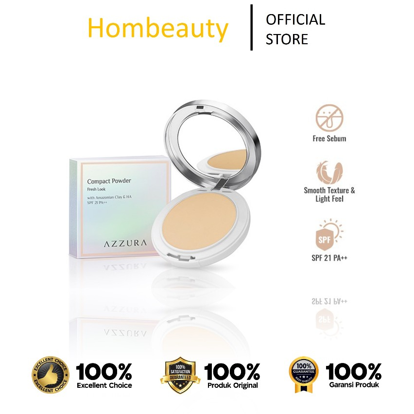Jual AZZURA - Compact Powder Bedak Padat | Shopee Indonesia