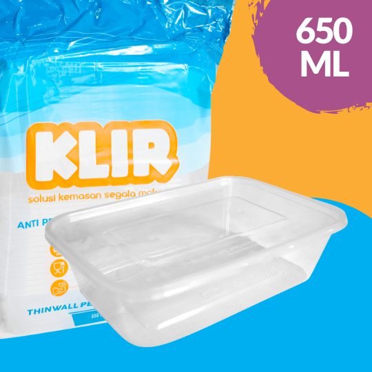 Jual Thinwall Klir Rectangle Persegi 650 Ml Box Plastik Wadah