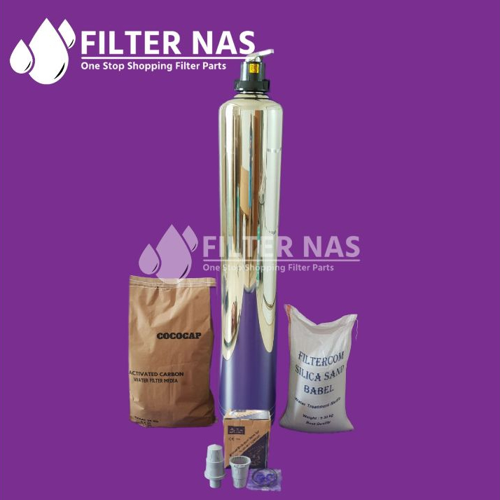 Jual Paket Filter Air Tabung STAINLESS STEEL FRP 1054 Air Ledeng PAM ...