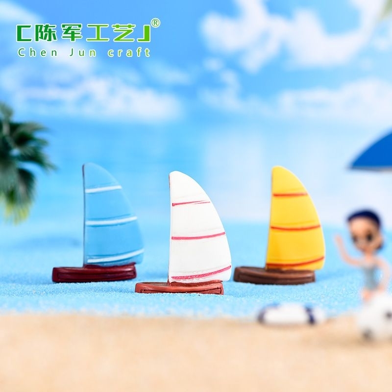 Jual 1pc Miniatur Perahu Layar Ornamen Pantai Properti Foto Maket ...