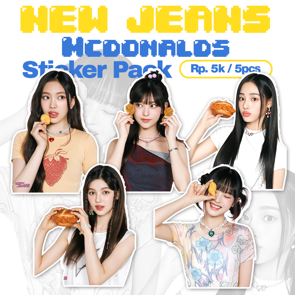 Jual STICKER NEW JEANS Mcdonalds / STICKER NEW JEANS 5pcs / STIKER KPOP ...