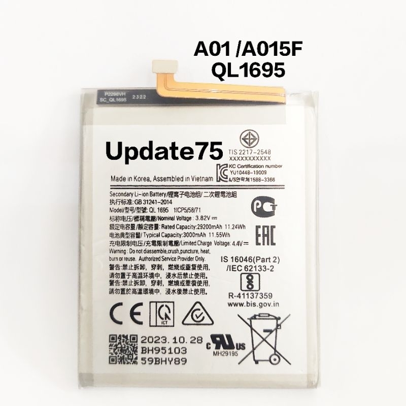 Jual Baterai Samsung Galaxy A01 A015 A015F Batre Model QL 1695 QL1695 Original | Shopee Indonesia