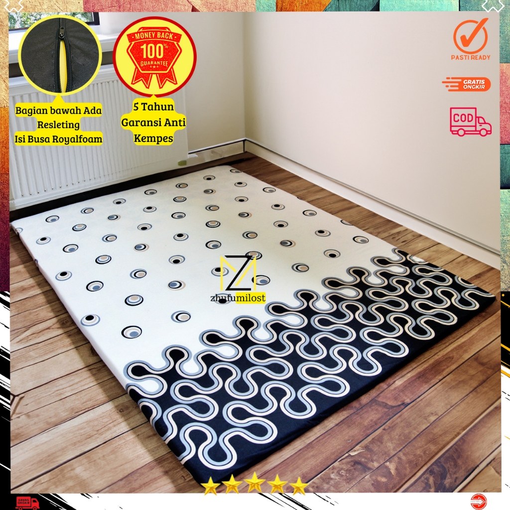 Jual Kasur Busa Lipat Empuk Motif Minimalis premium Busa ROYALFOAM ...