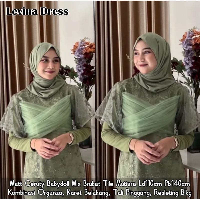 Jual LEVINA DRESS BRUKAT BY AISHAA | Shopee Indonesia