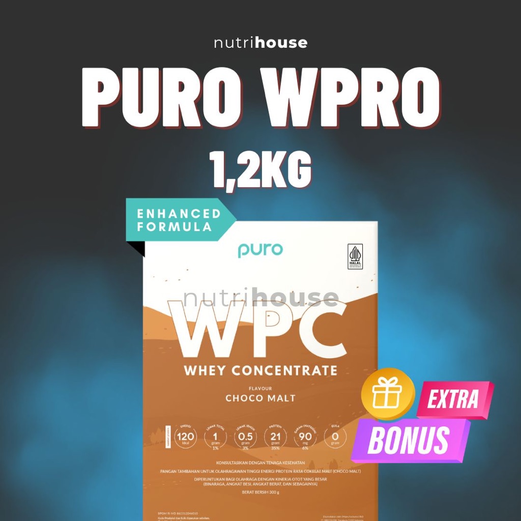 Jual PURO WPRO 1,2kg 40 Servings W PRO Whey Protein Concentrate ...