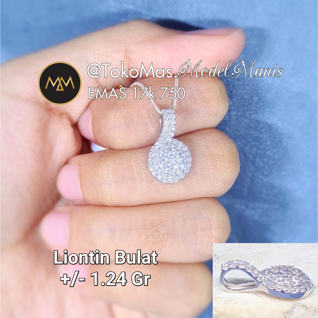 Jual Liontin emas Amero Diamond Looks emas putih 750 kadar 17k | Shopee ...