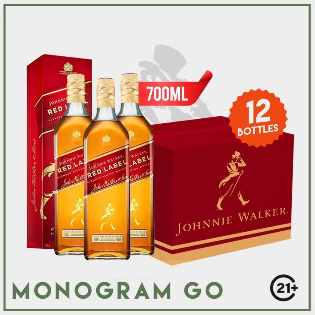 Jual Johnnie Walker Red Label 700ml (1 KARTON ISI 12 BOTOL) | Shopee ...