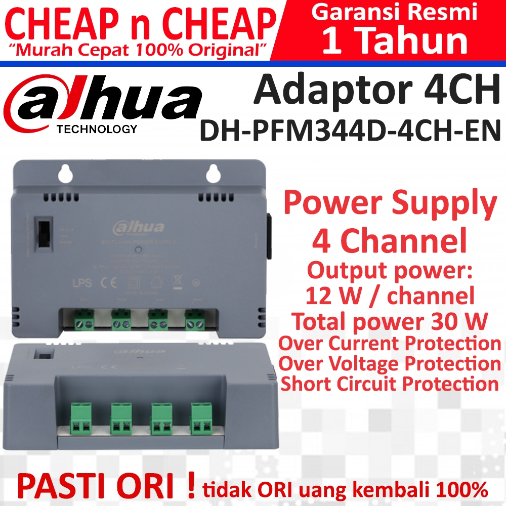 Jual Dahua DH-PFM344D-4CH-EN Adaptor Power Supply CCTV 12V 4 CH Channel ...