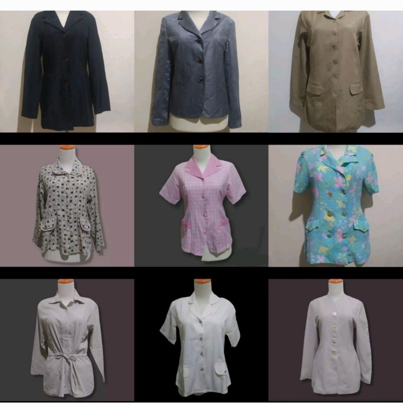 Jual SALE! BLAZER PREMIUM Abu Coklat Vintage Crop LIKE NEW BerBrand ...