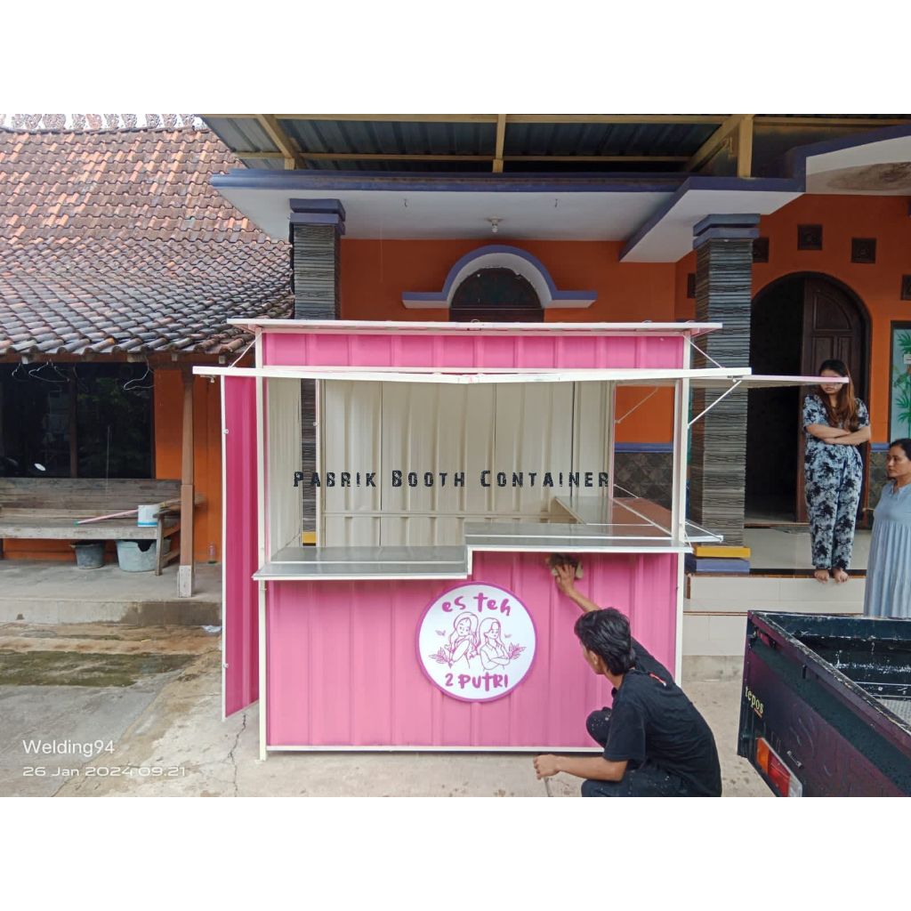 Jual Booth Container Jualan Aneka Minuman Kekinian Murah 200x150x200 ...