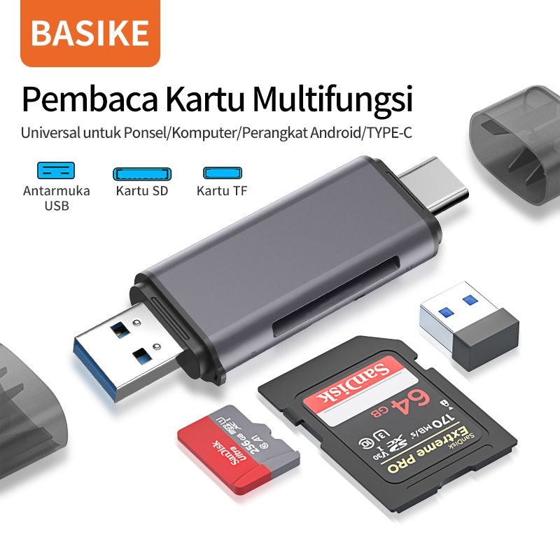 Jual BASIKE USB HUB Card Reader Tipe C USB Safe High Speed for ...