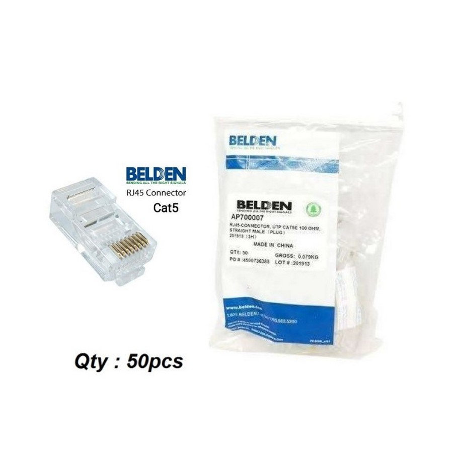 Jual Belden RJ45 UTP Cat.5e Connector (Isi 50 pcs) | Shopee Indonesia