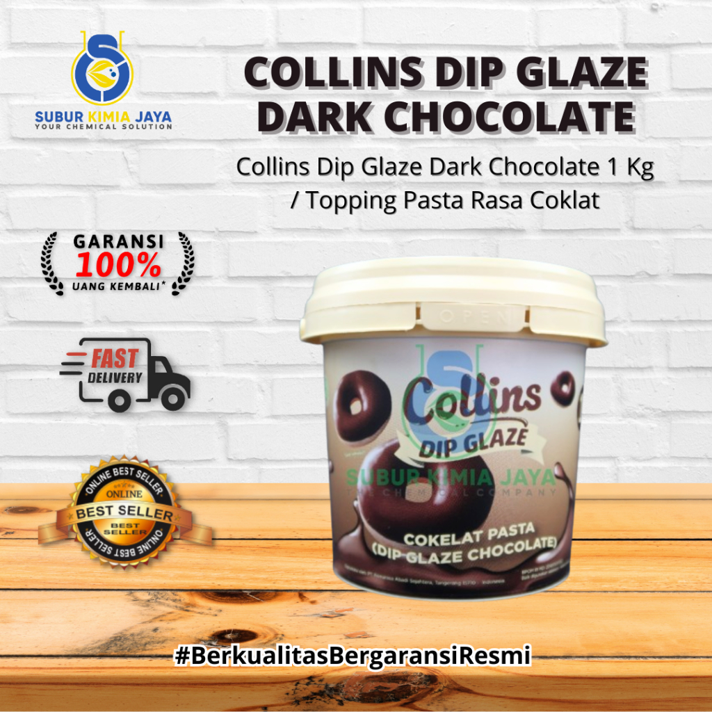 Jual Collins Dip Glaze Dark Chocolate 1 Kg / Topping Pasta Rasa Coklat ...