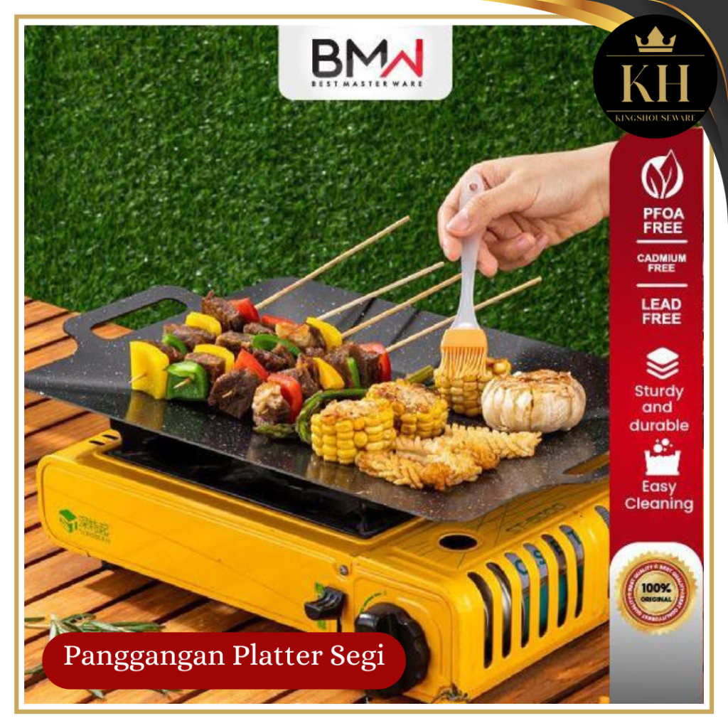 Jual KH- panggangan BBQ GRILL persegi panjang 43cmx27cm / BBQ SQUARE ...