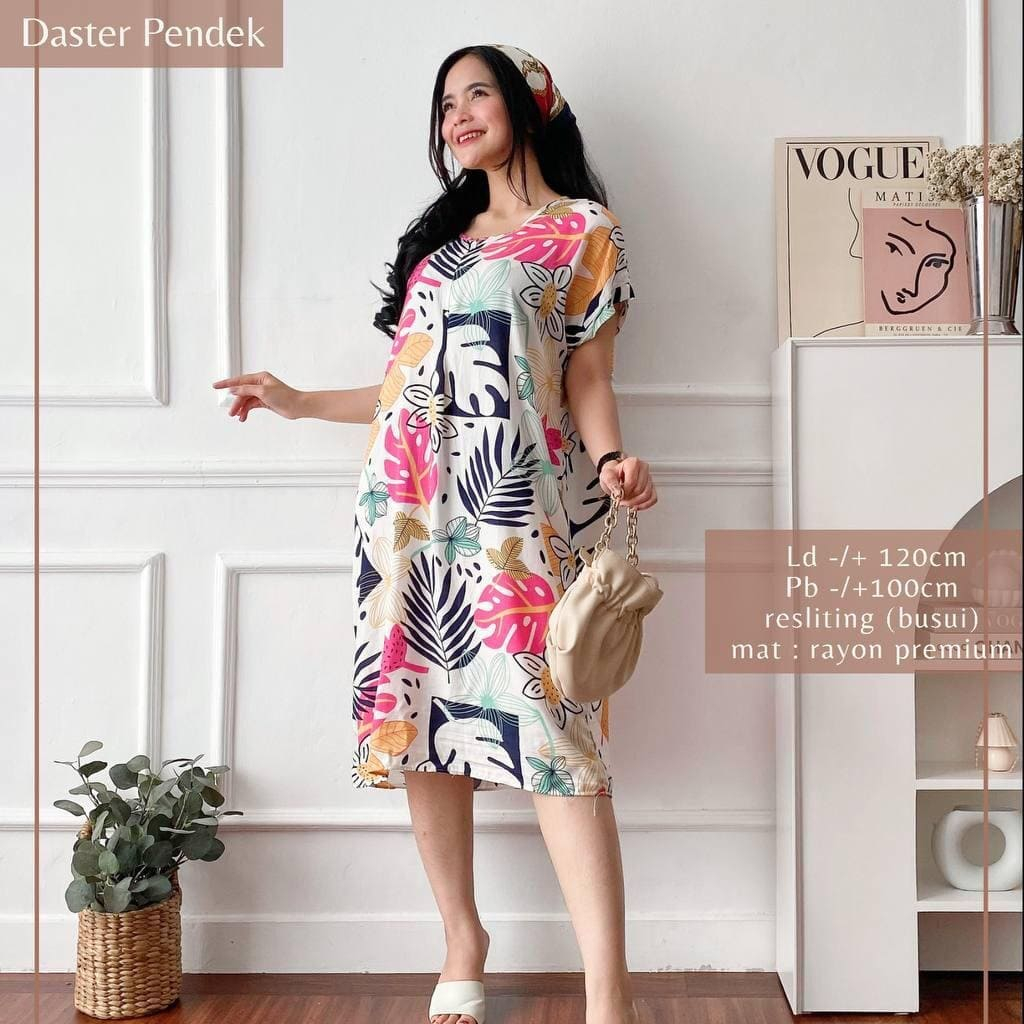 Jual Daster Rayon | Daster Motif Selutut Sleting Depan Busui Friendly ...