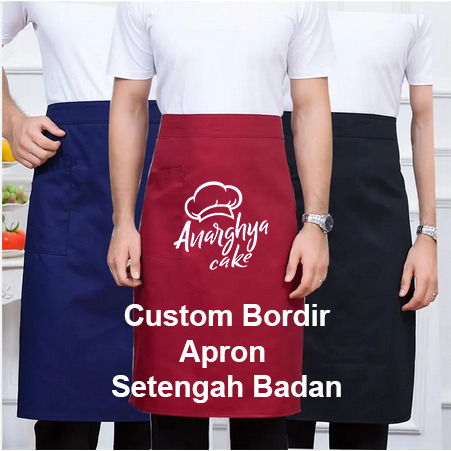 Jual Custom bordir celemek HALF APRON / Apron SETENGAH BADAN Custom ...