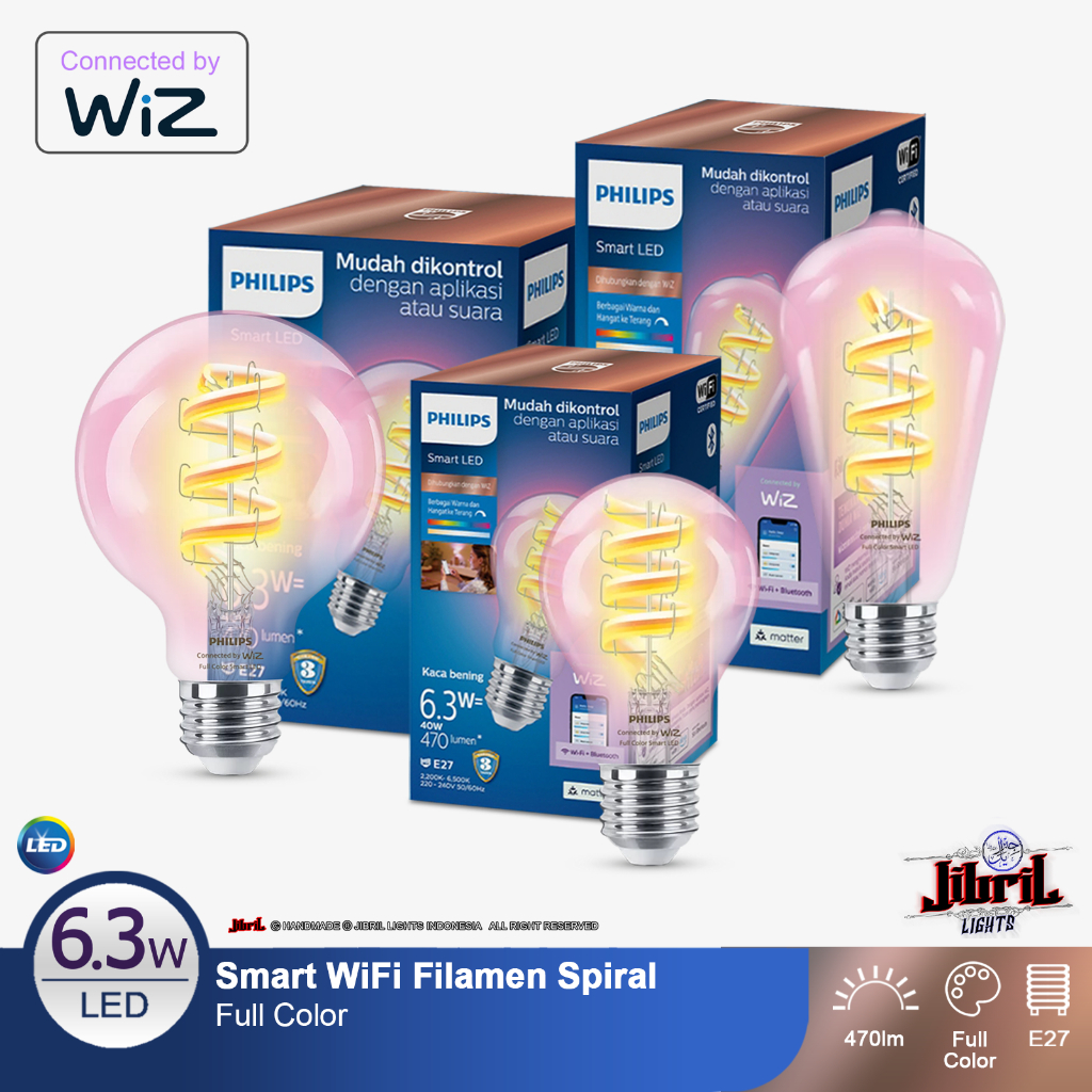 Jual Philips Smart LED Filamen Spiral Smart Wifi 6.3W | Shopee Indonesia