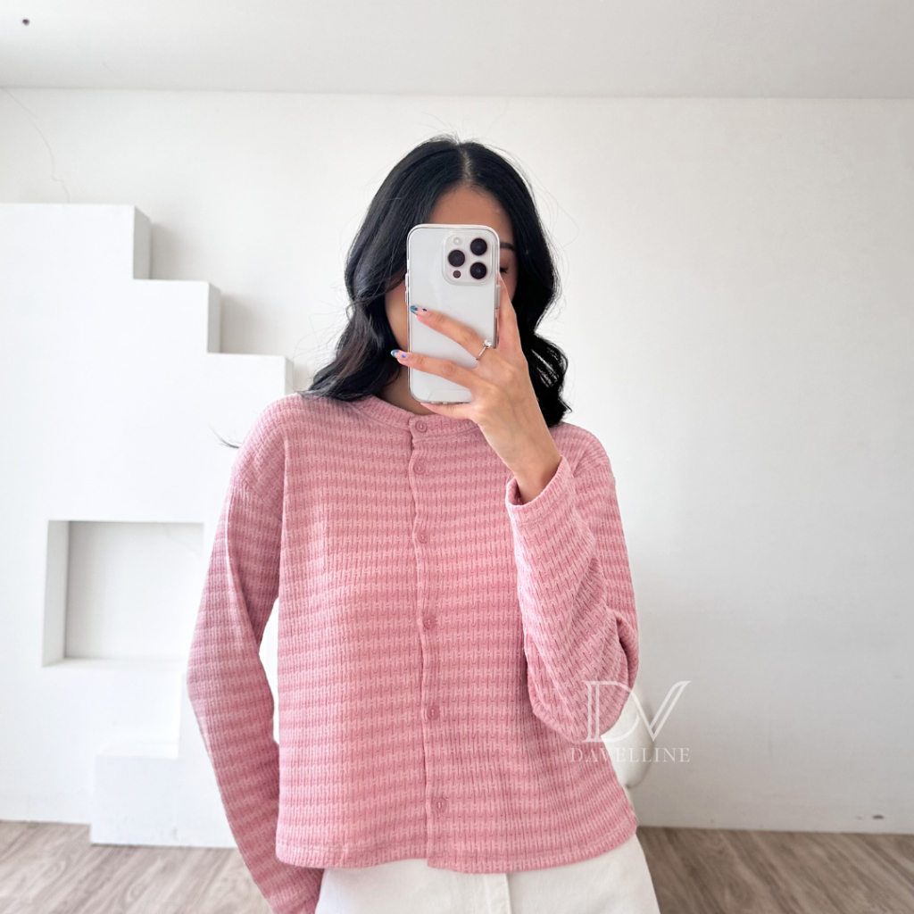Jual Davelline - Betty Cardigan Knit Korean Style / Outer Knit Premium Kerah Shanghai | Shopee ...