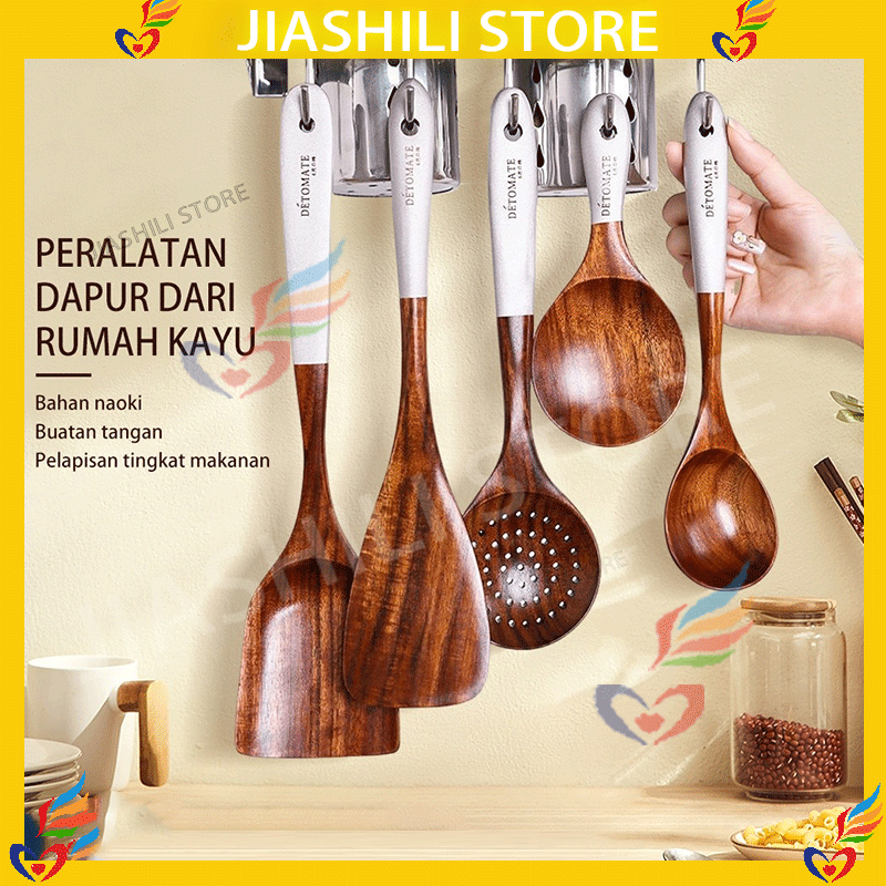 Jual Jiashili Peralatan Dapur Masak Kayu / Sendok Nasi / Spatula ...