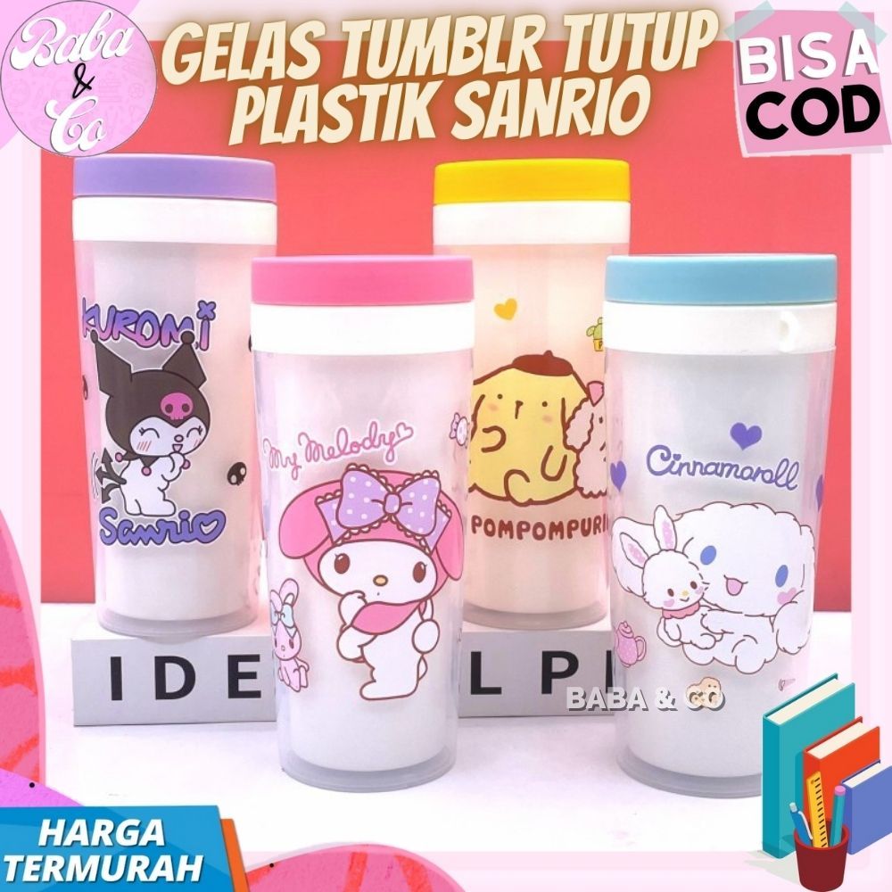 Jual GELAS TUTUP TUMBLR SANRIO BOTOL MINUM 300ml BOTOL GELAS SANRIO ...