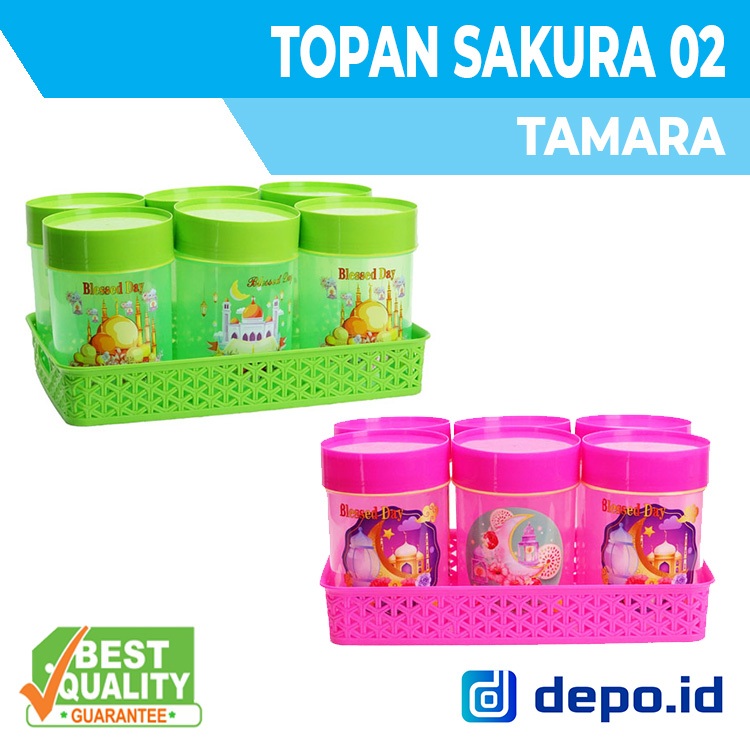 Jual Toples baki sakura isi 6 Toples besar toples + Baki idul fitri set plastik | Shopee Indonesia