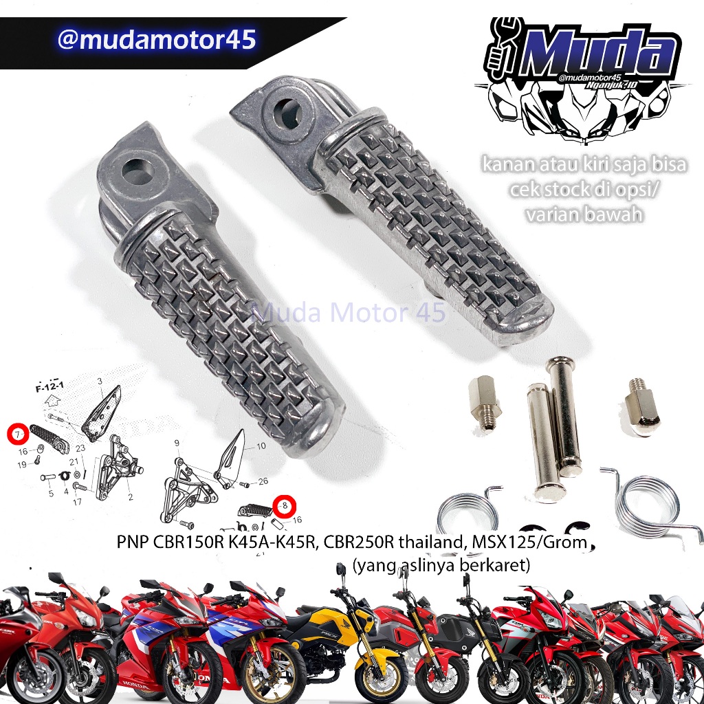 Jual FOOT STEP DEPAN KANAN KIRI CBR250RR CBR1000RR 50660-50665-MEL-000 ...