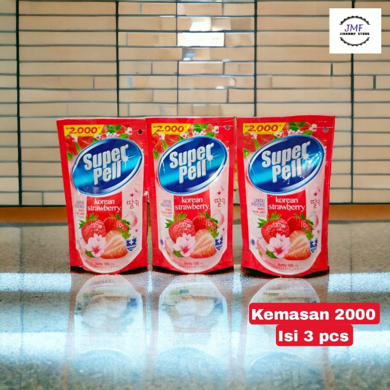 Jual SUPERPEL Pembersih Lantai Korean Strawberry Refill 2000 (100ml ...