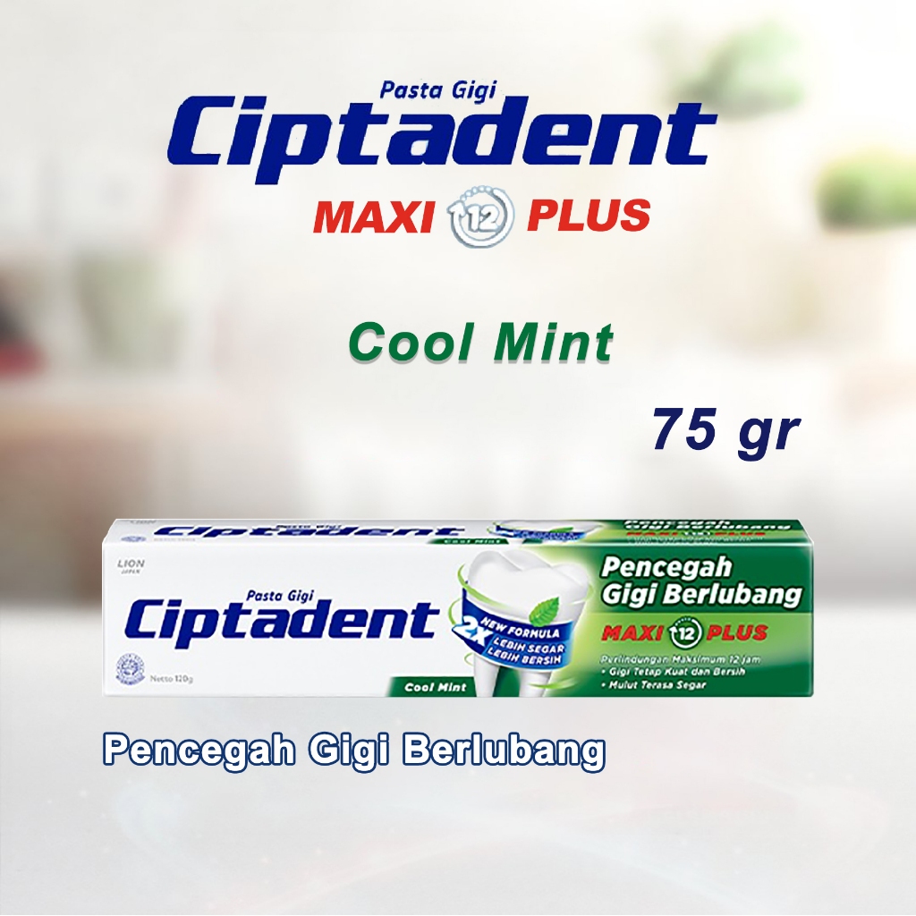Jual Ciptadent Pasta Gigi Maxi 12 Plus Cool Mint Tube 75gr Toothpaste ...