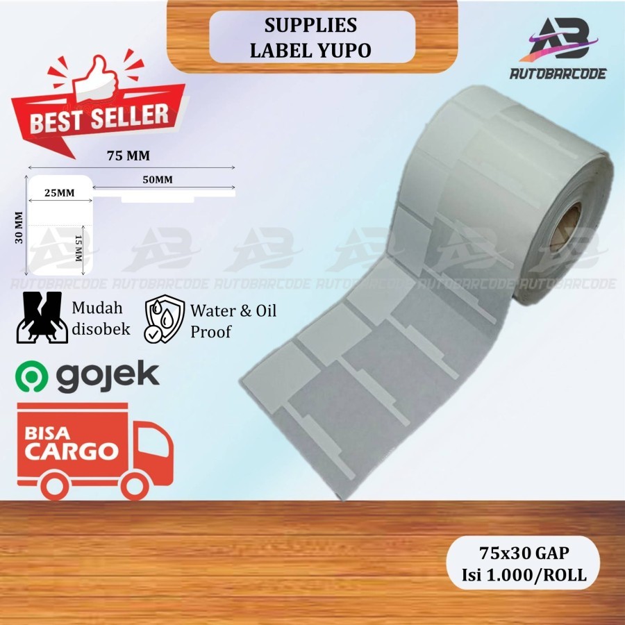 Jual Label Perhiasan 1 Line YUPO 75X30 MM isi 1000 PCS Core1 Inch ...