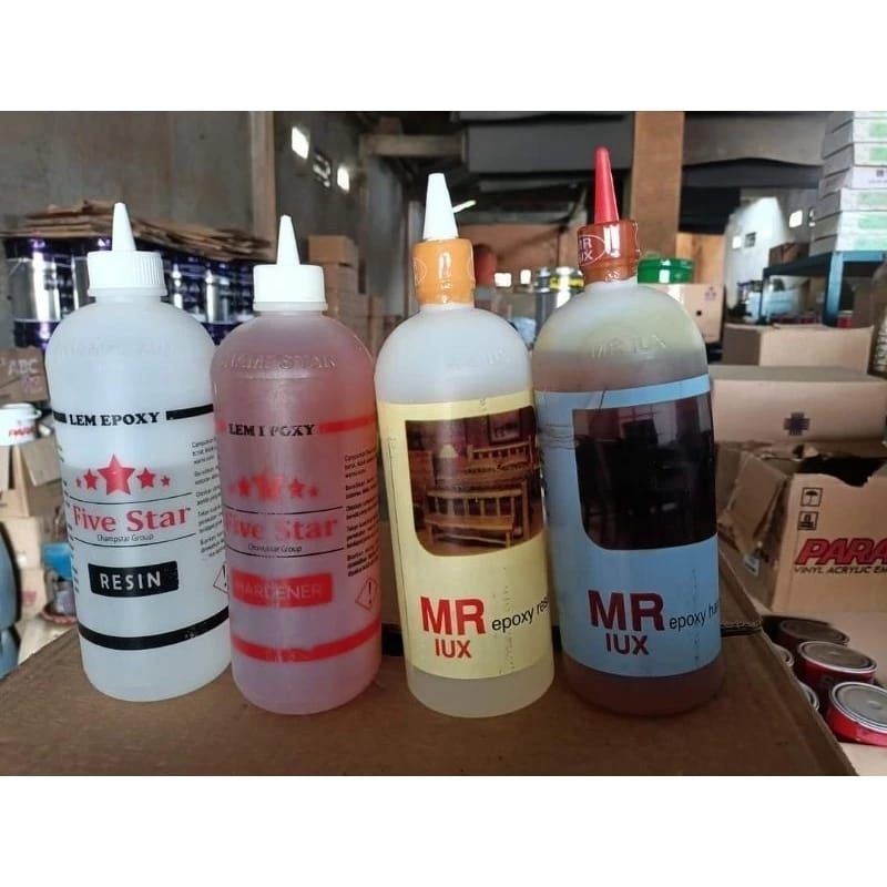 Jual Lem Epoxy MR LUX MR IUX Besar 1 Set 2 KG Resin dan Herdener 1 KG ...