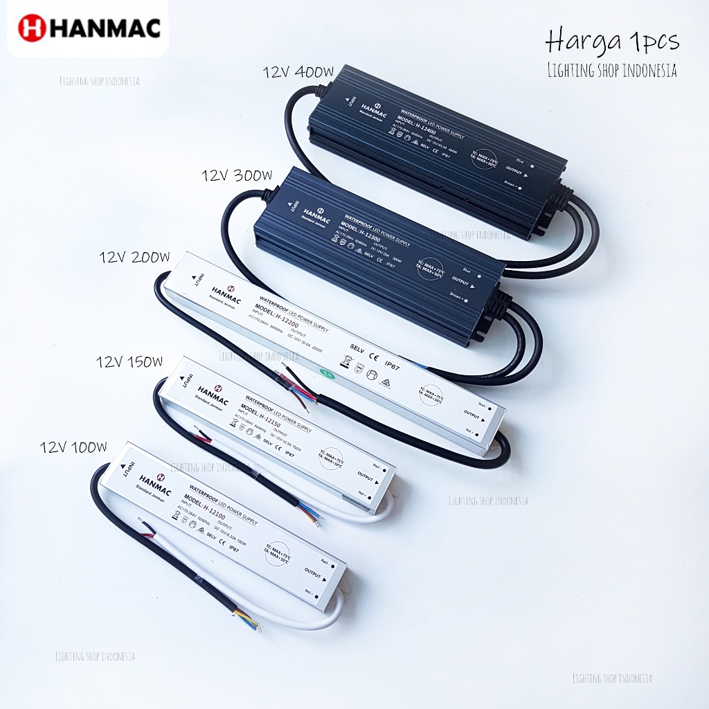 Jual Adaptor led 12v 100w 150w 200w 300w 400w waterproof power supply ...