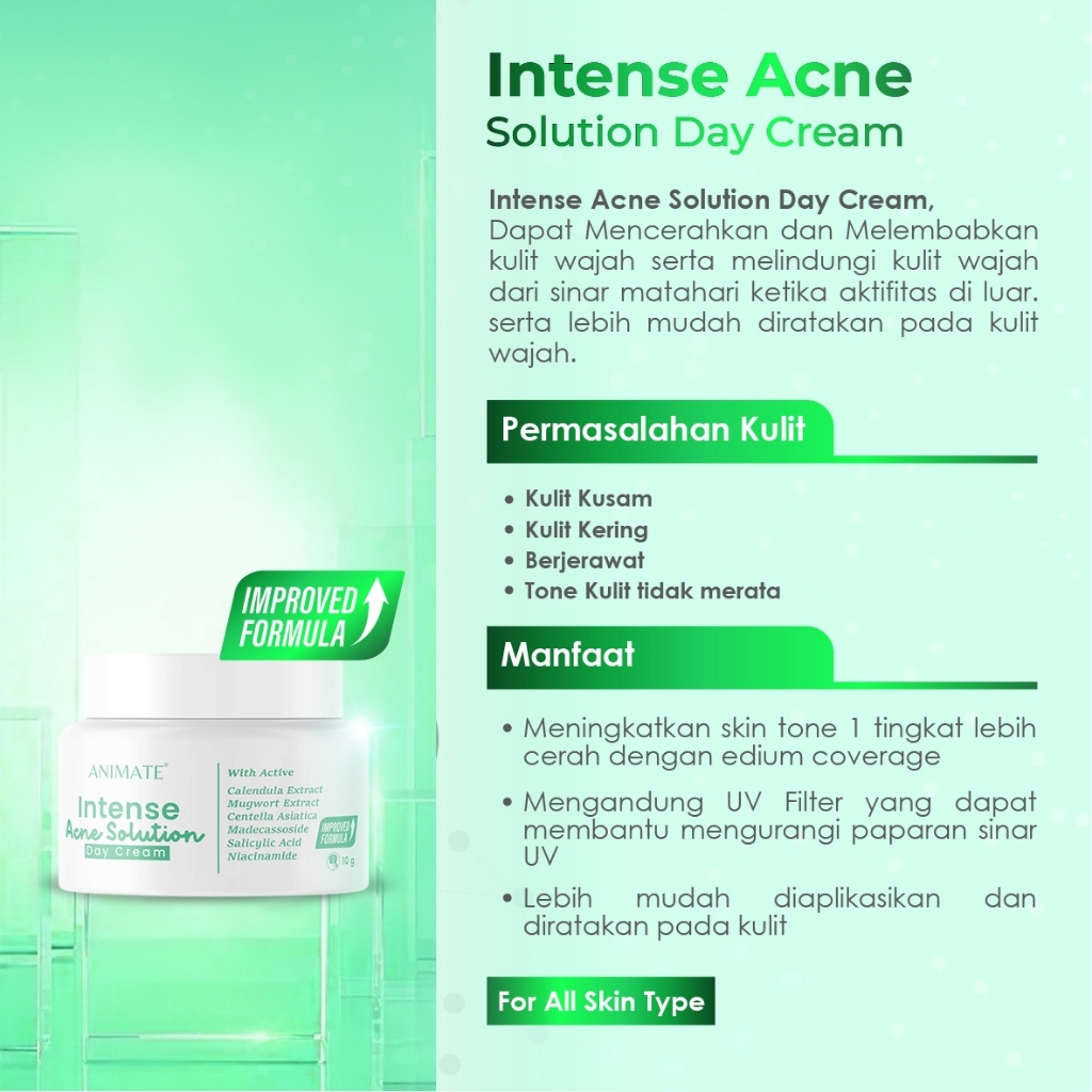 Jual Animate Intense Acne Solution Day Cream 10g | Shopee Indonesia