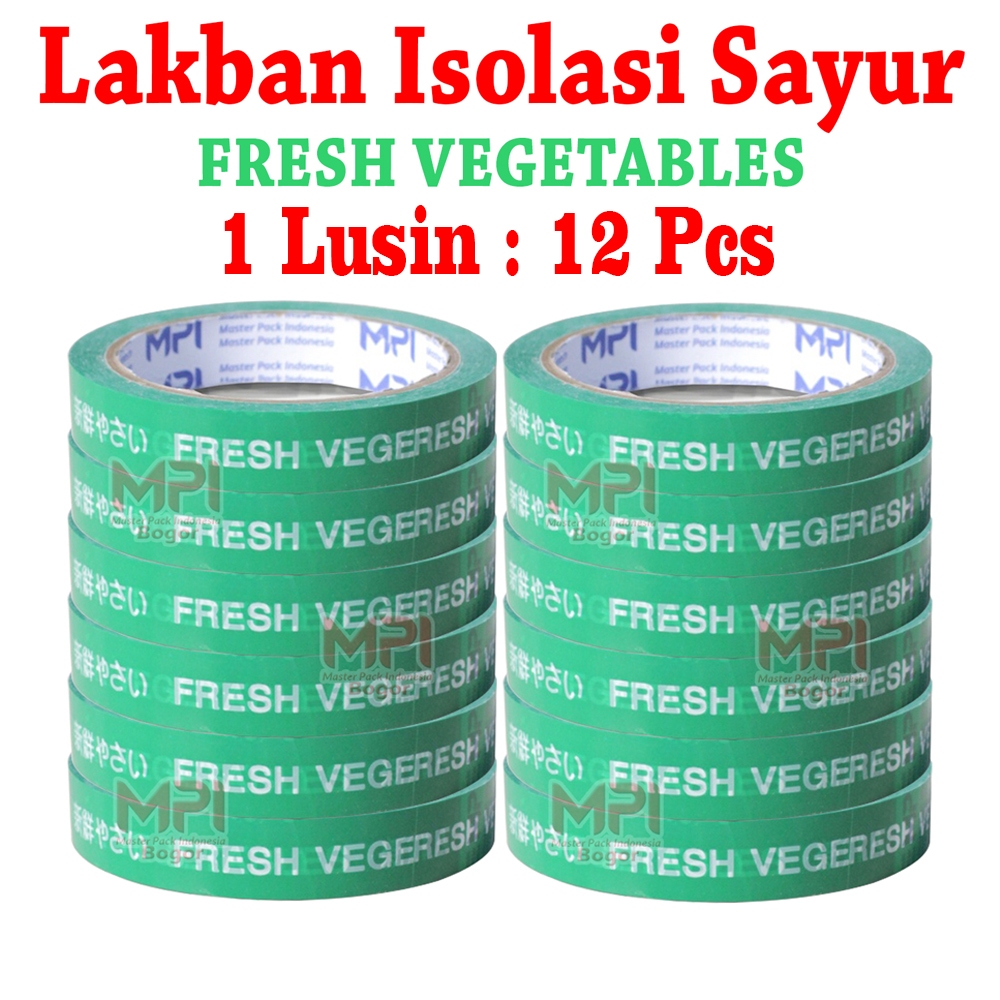 Jual 1 Lusin / 12 Pcs - Lakban Isolasi Sayur Fresh Vegetables 18 mm x ...