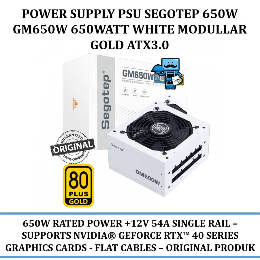Jual Power Supply PSU Segotep 650W GM650W 650watt White Modullar Gold | Shopee Indonesia