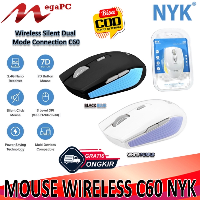 Jual Mouse Bluetooth Wireless Dual Mode Connection NYK C60 | Shopee ...