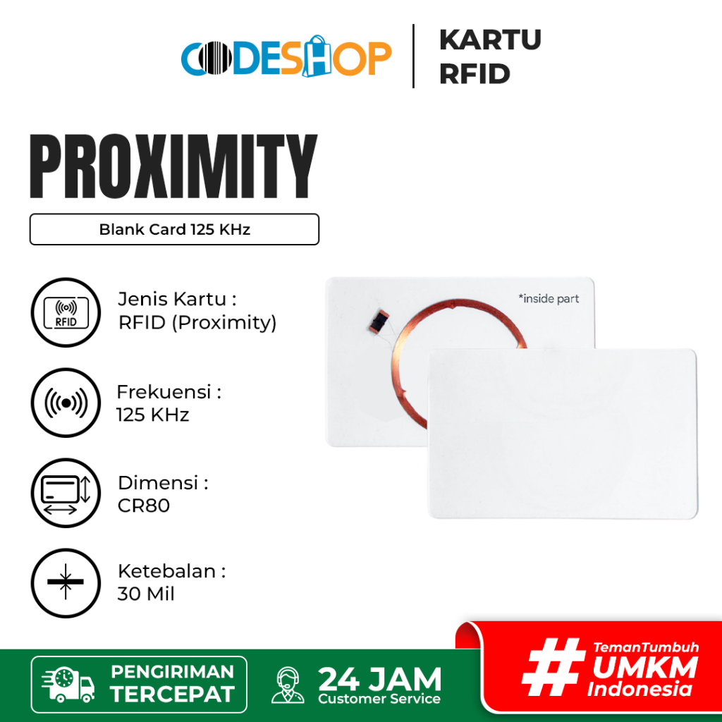 Jual KARTU RFID SMARTCARD PROXIMITY 125 KHZ KARTU SECURITY ACCESS 25 ...
