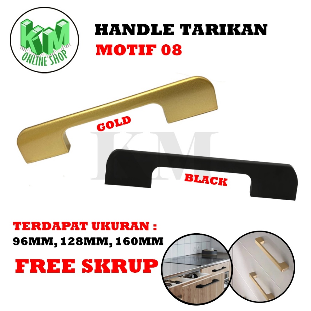 Jual Handel Laci Motif 08 Gold Tarikan Handle Minimalis Modern Bintik ...