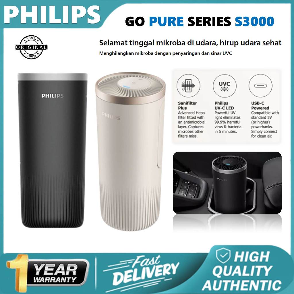 Jual Philips Air Purifier Mobil Go Pure Style Series S3000 S3601 S3602 ...