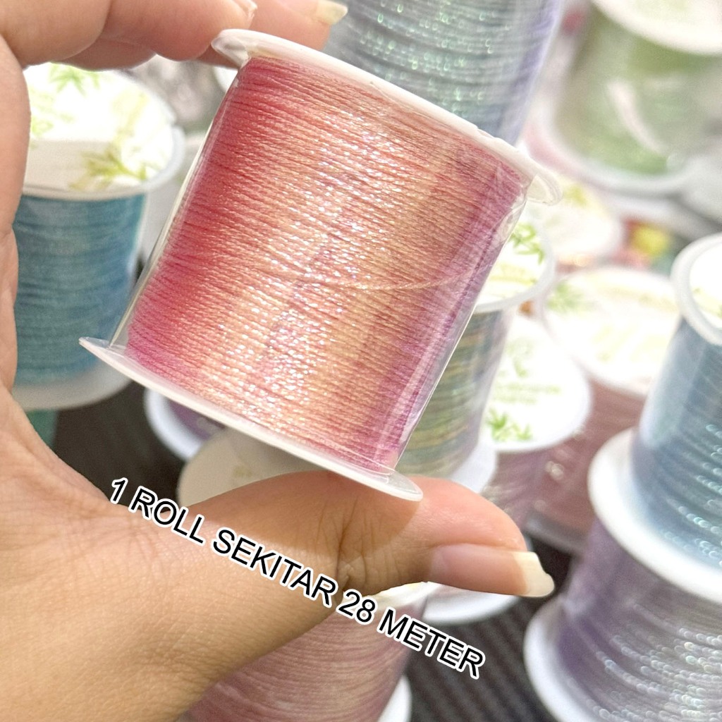 Jual 1 ROLL Shine String Tali Benang Metalik Metallic String - 6 HELAI ...