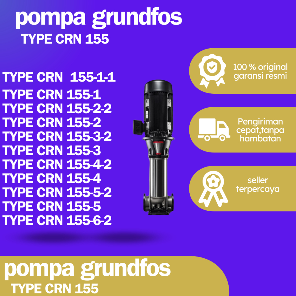Jual POMPA DISTRIBUSI SENTRIFUGAL POMPA GRUNDFOS CRN 155 EXTRA LARGE CRN | Shopee Indonesia