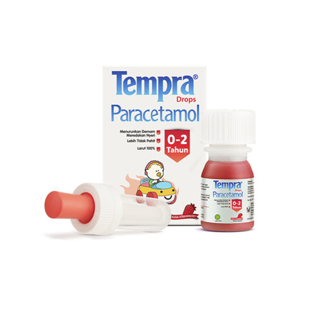 Jual TEMPRA DROP STRAWBERRY 15 ML PARACETAMOL PENURUN DEMAM BAYI 0-2 ...
