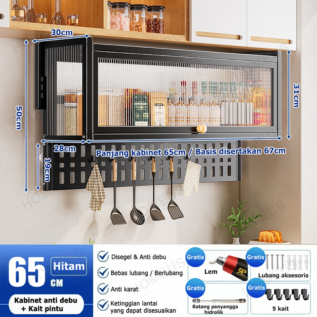 Jual Homeus Lemari Dapur Gantung Lemari Dinding Dapur Rak Gantung Dapur ...