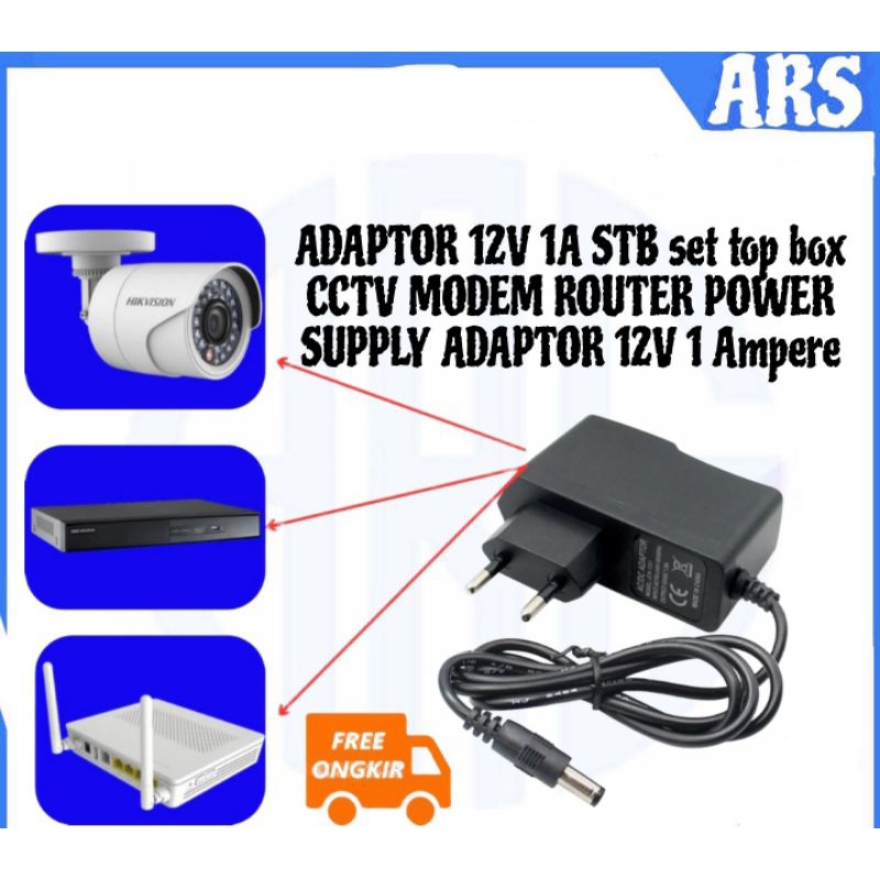 Jual ADAPTOR 12V 1A STB set top box CCTV MODEM ROUTER POWER SUPPLY ...