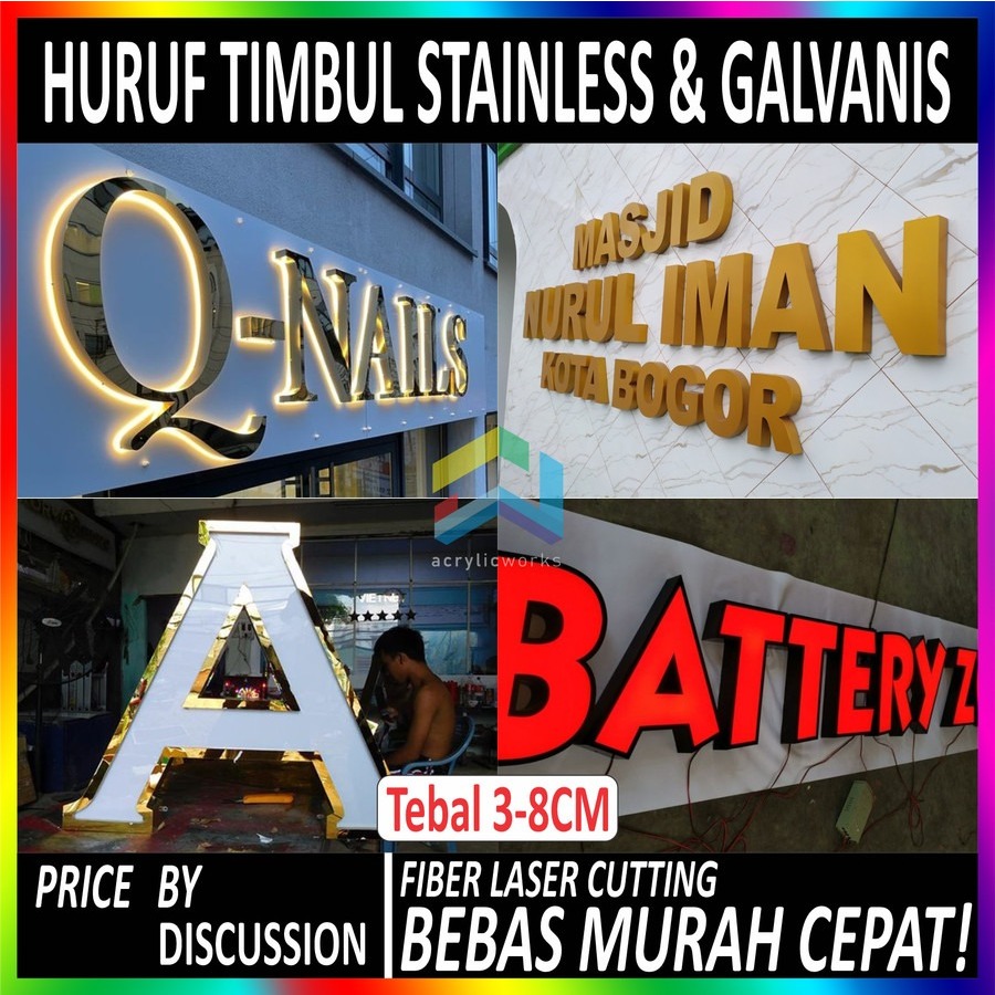 Jual Huruf Timbul & Logo Stainless & Galvanis LED NYALA BACKLIGHT ...