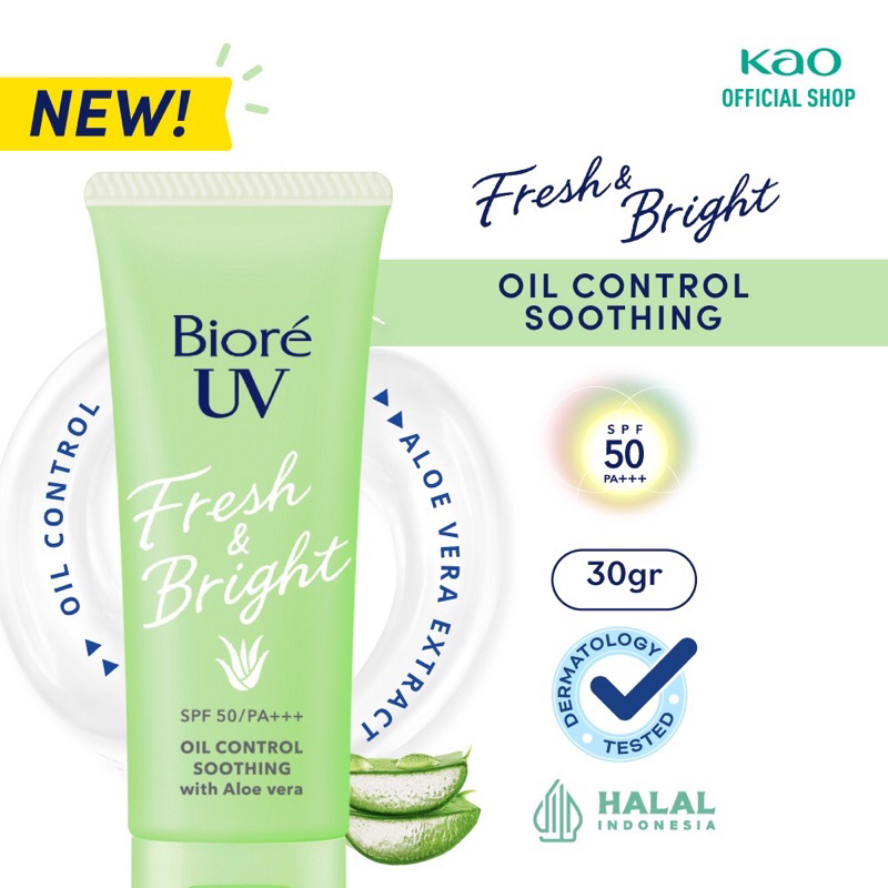 Jual Biore UV Fresh & Bright Oil Control Soothing SPF50 PA+++ Sunscreen ...