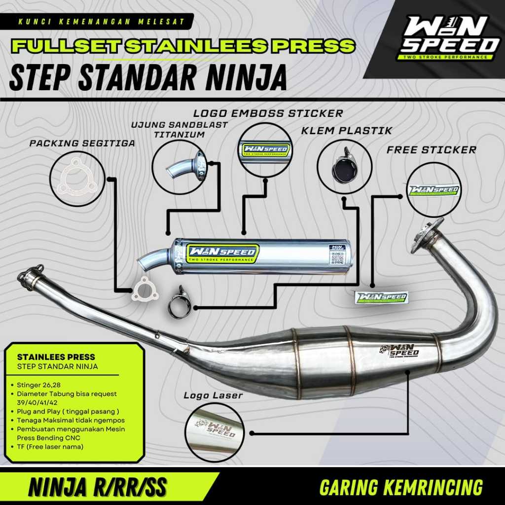 Jual Knalpot Ninja R/RR/SS Stanlis Pres Standar Original Win Speed ...